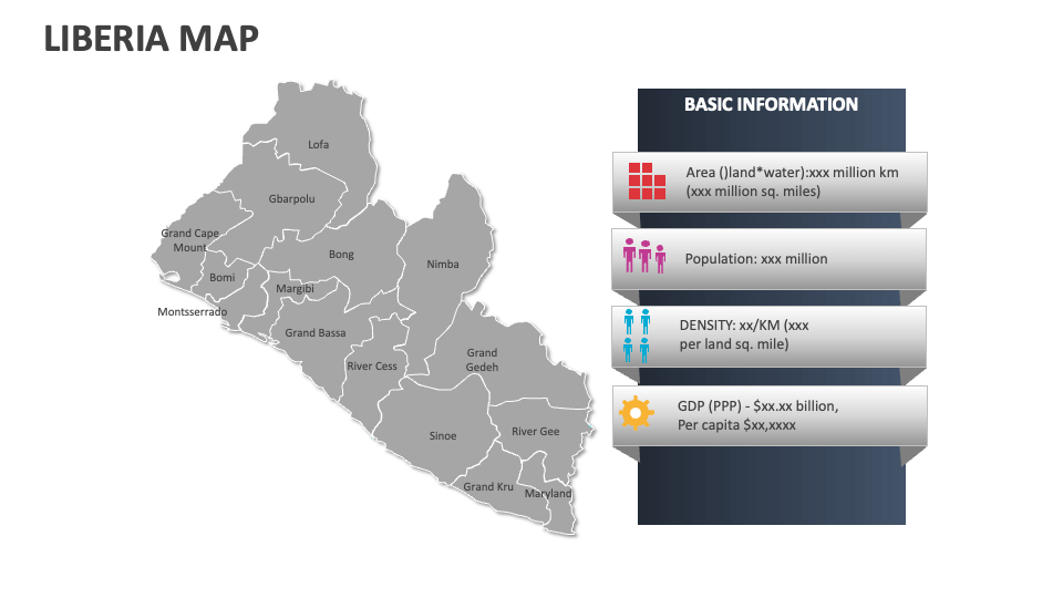 Liberia map for Google Slides and PowerPoint - PPT Slides