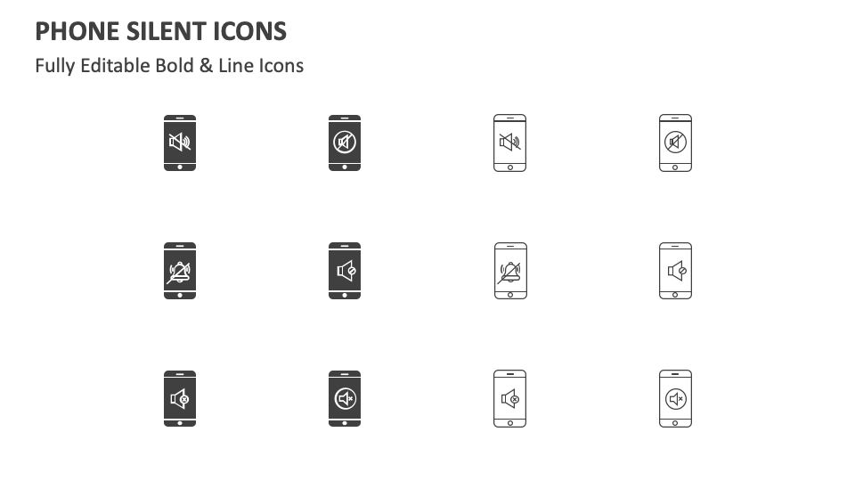 Phone Silent Icons for Google Slides and PowerPoint