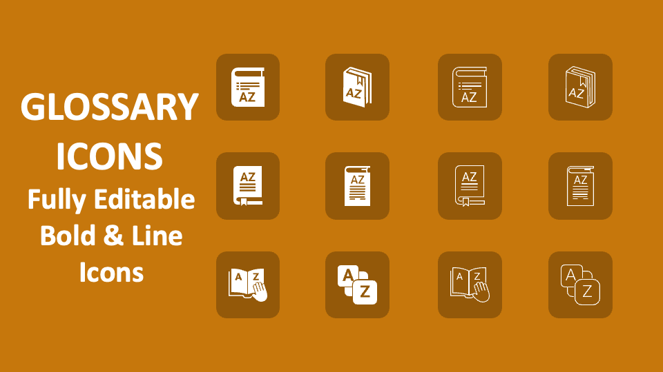 Glossary Icons for Google Slides and PowerPoint