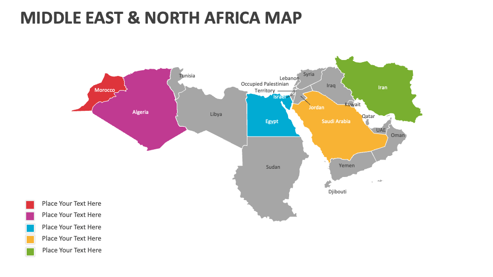 Middle East and North Africa Map for Google Slides and PowerPoint - PPT ...