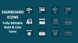 Signboard Icons for Google Slides and PowerPoint