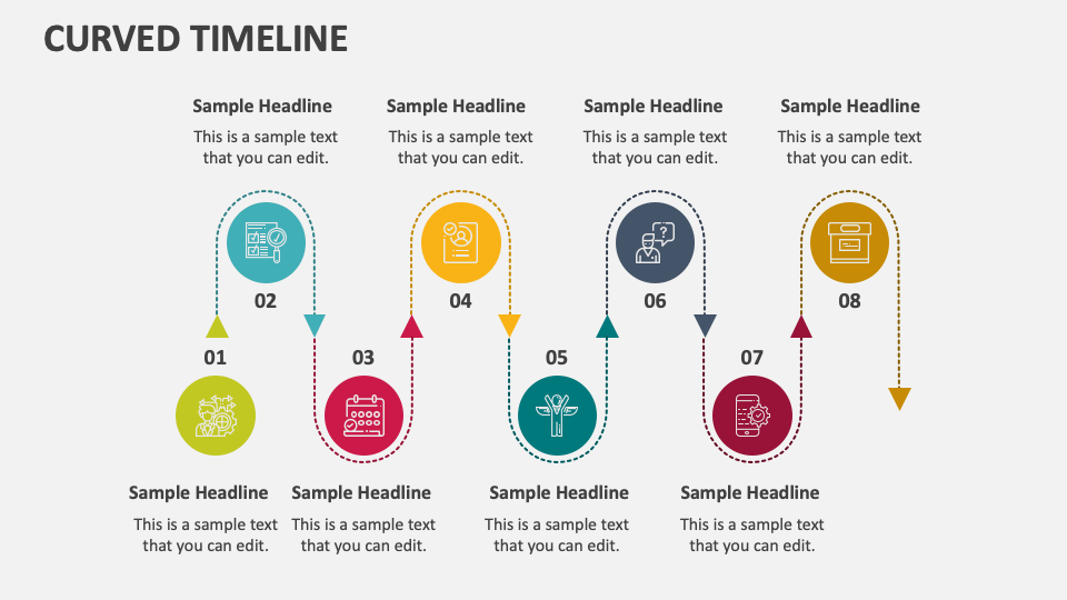 Curved Timeline PowerPoint and Google Slides Template - PPT Slides
