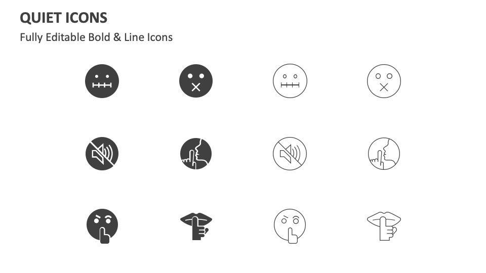 Quiet Icons for PowerPoint and Google Slides - PPT Slides