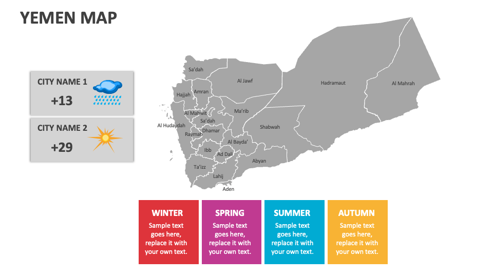 Yemen Map for Google Slides and PowerPoint - PPT Slides