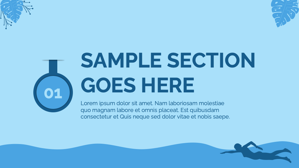 Free Swimming Presentation Theme for Google Slides and PowerPoint