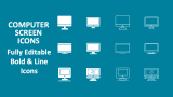 Computer Screen Icons for PowerPoint and Google Slides - PPT Slides