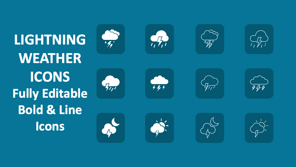 Lightning Weather Icons for Google Slides and PowerPoint