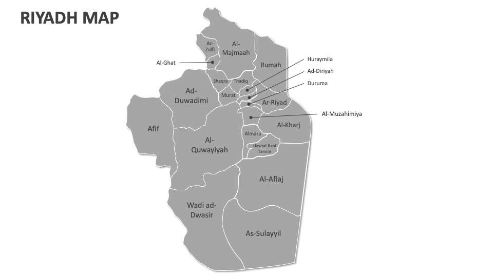 Riyadh Map for Google Slides and PowerPoint - PPT Slides