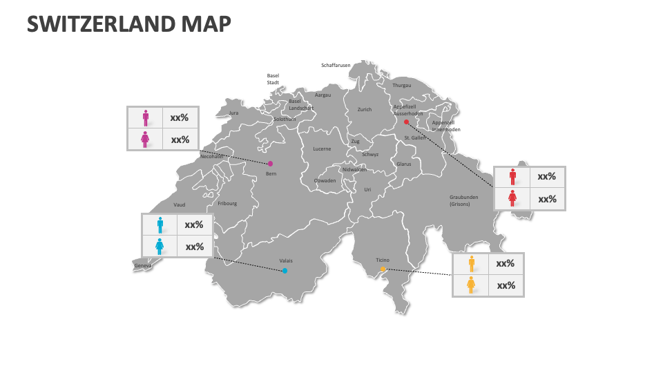 Switzerland Map for Google Slides and PowerPoint - PPT Slides