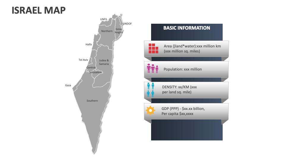 Israel Map for Google Slides and PowerPoint - PPT Slides