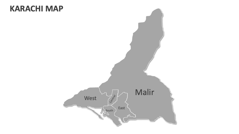 Karachi Map for Google Slides and PowerPoint - PPT Slides