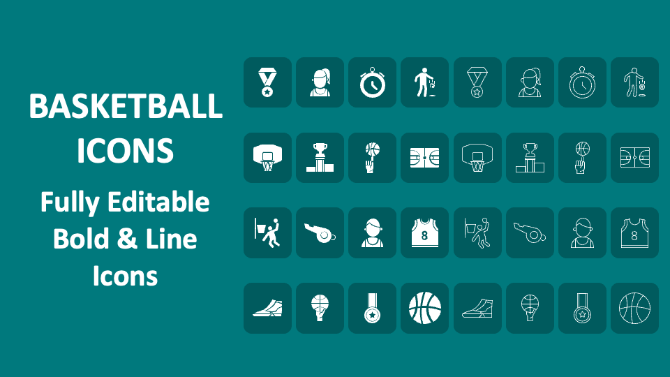 Basketball Icons for PowerPoint and Google Slides - PPT Slides