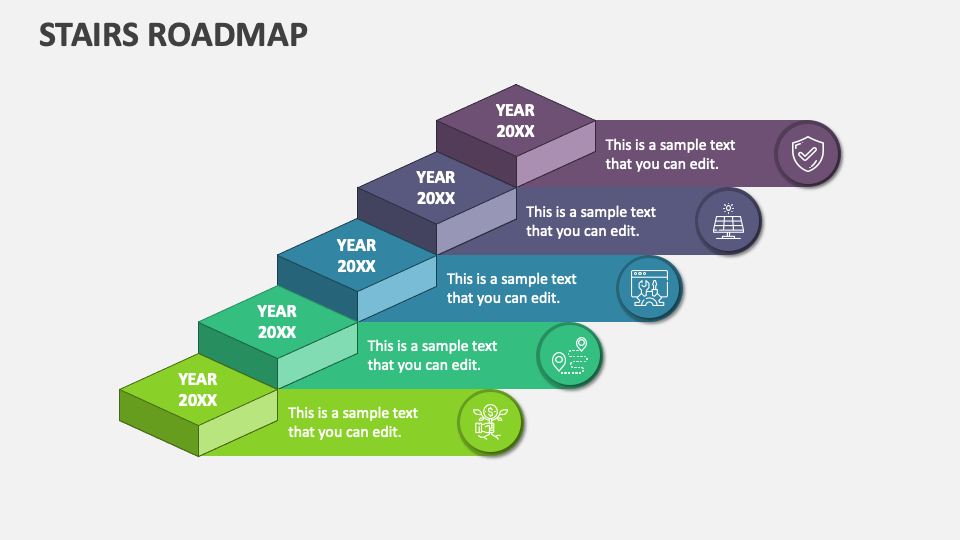 Stairs Roadmap PowerPoint and Google Slides Template - PPT Slides