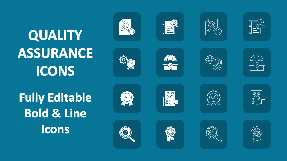 Quality Assurance Icons for Google Slides and PowerPoint