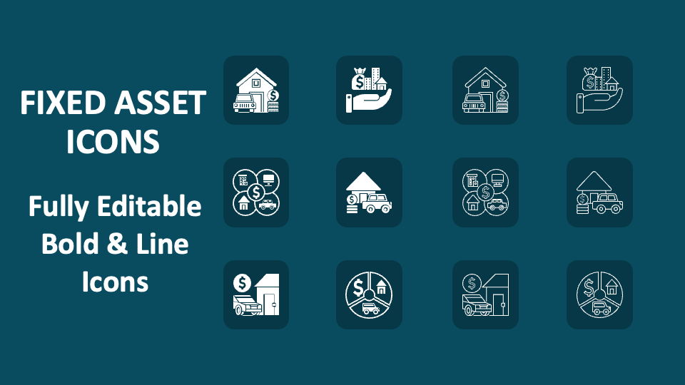 Fixed Asset Icons for Google Slides and PowerPoint