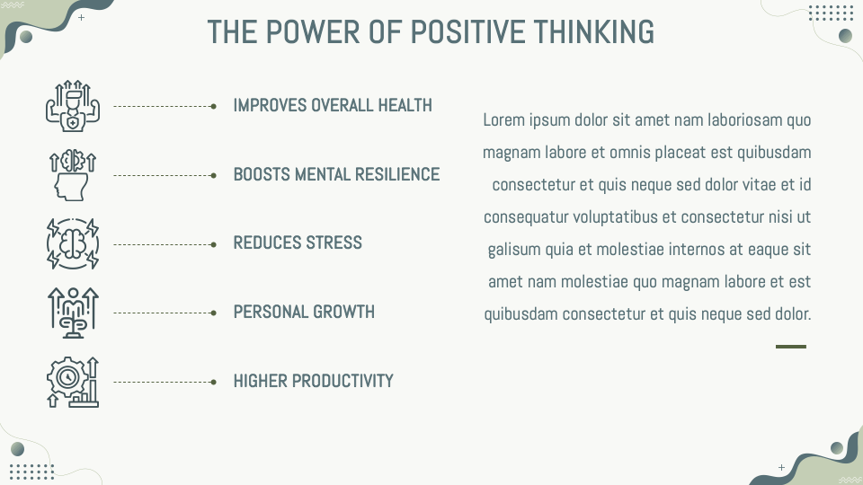 Free - Positive Thinking Workshop Template for Google Slides and PowerPoint - PPT Slides