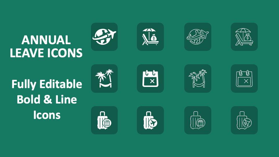 Annual Leave Icons for Google Slides and PowerPoint