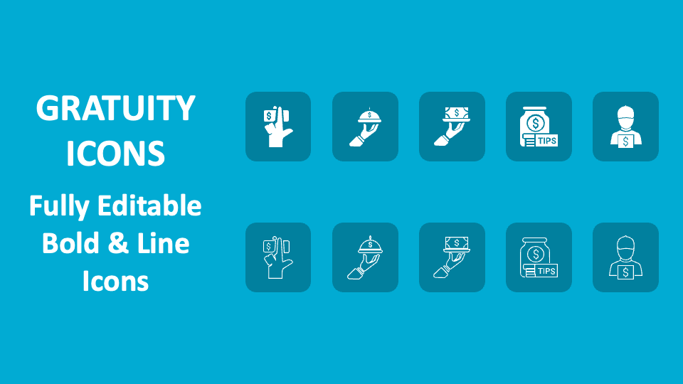 Gratuity Icons for Google Slides and PowerPoint