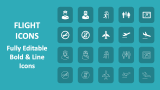 Flight Icons for Google Slides and PowerPoint
