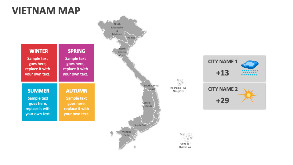 Vietnam Map for Google Slides and PowerPoint - PPT Slides