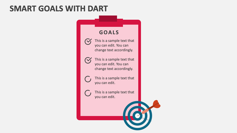 SMART Goals With Dart PowerPoint and Google Slides Template - PPT Slides