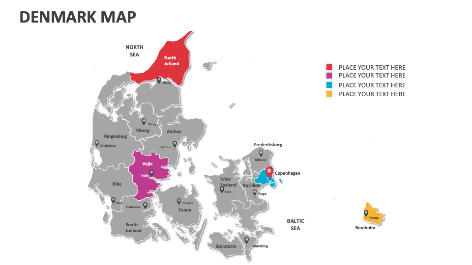 Denmark Map for Google Slides and PowerPoint - PPT Slides