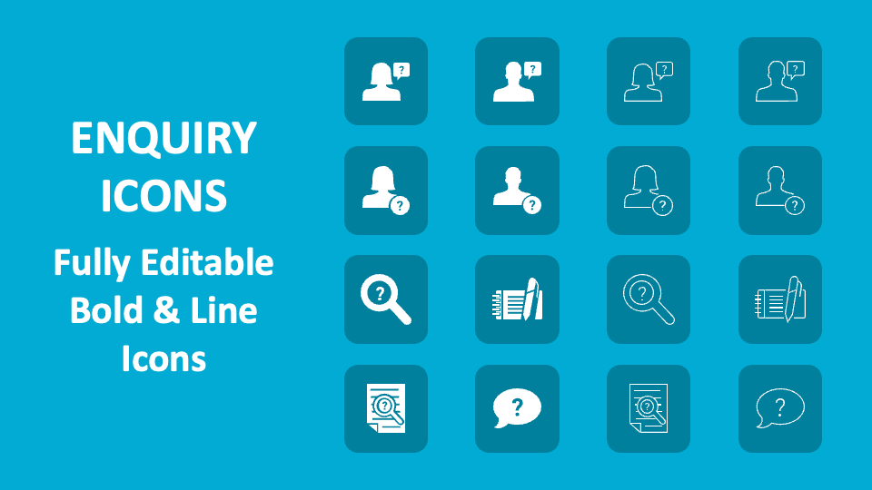Enquiry Icons for Google Slides and PowerPoint