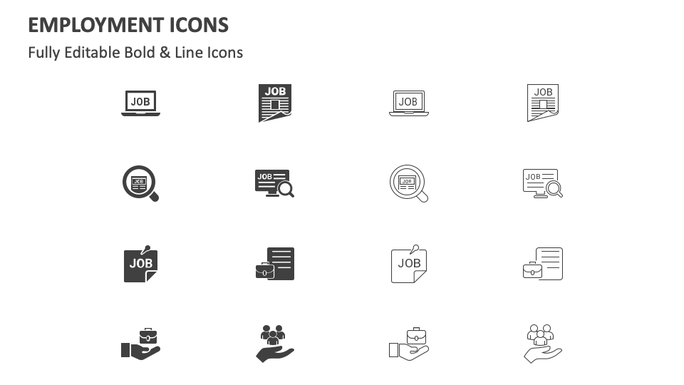Employment Icons for Google Slides and PowerPoint