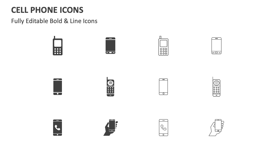 Cell Phone Icons for PowerPoint and Google Slides - PPT Slides