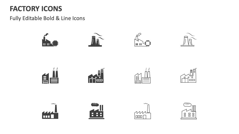 Factory Icons for Google Slides and PowerPoint