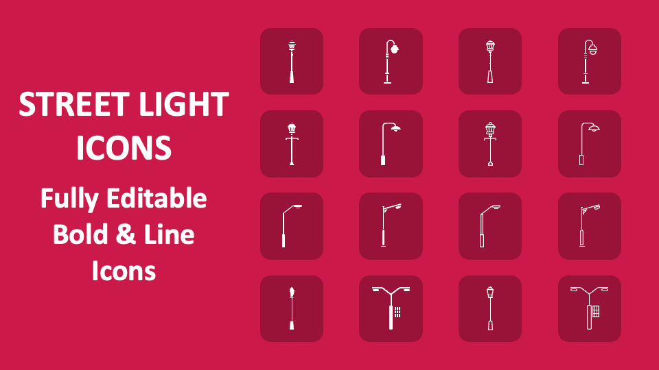 Street Light Icons for Google Slides and PowerPoint