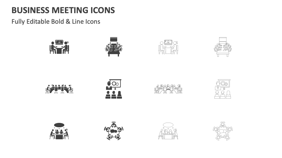 Business Meeting Icons for Google Slides and PowerPoint