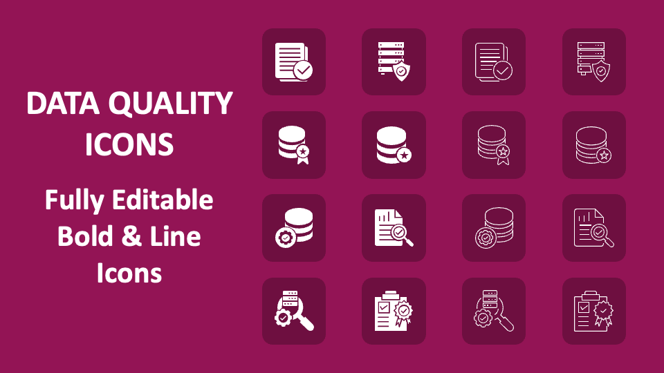 Data Quality Icons for Google Slides and PowerPoint
