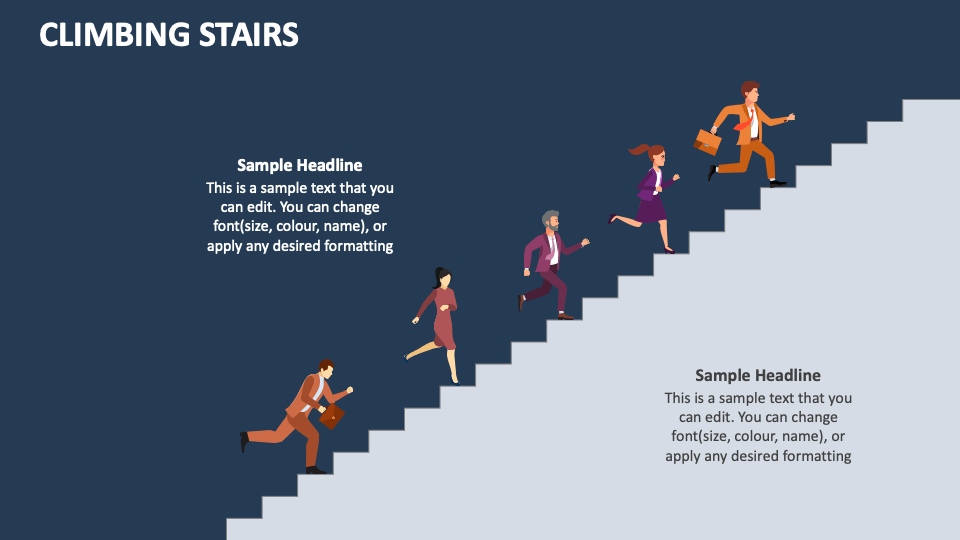 Climbing Stairs PowerPoint and Google Slides Template - PPT Slides