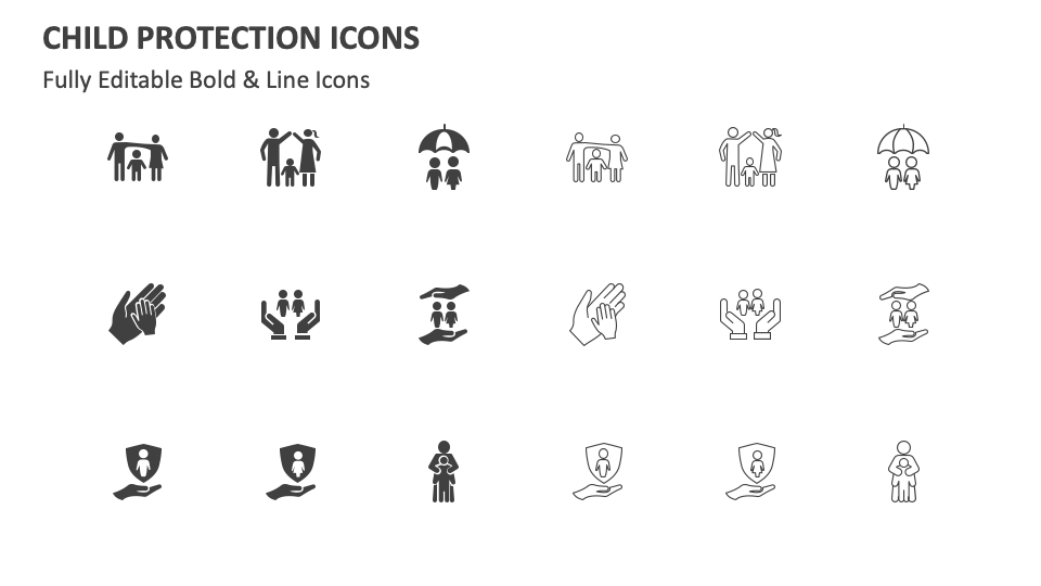 Child Protection Icons for Google Slides and PowerPoint