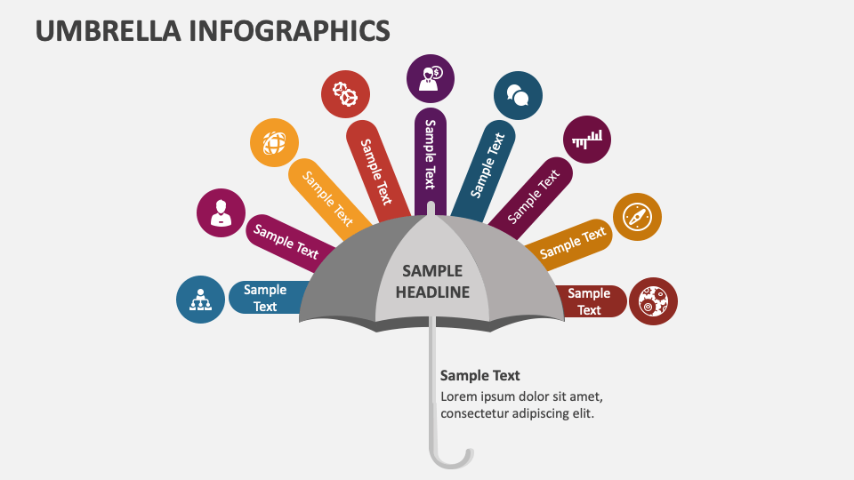 Umbrella Infographics PowerPoint and Google Slides Template - PPT Slides