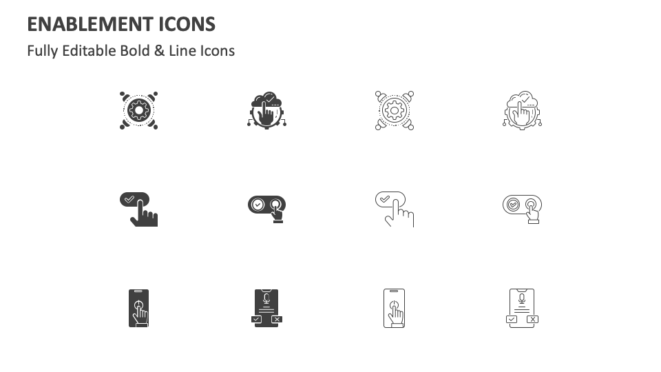 Enablement Icons for Google Slides and PowerPoint