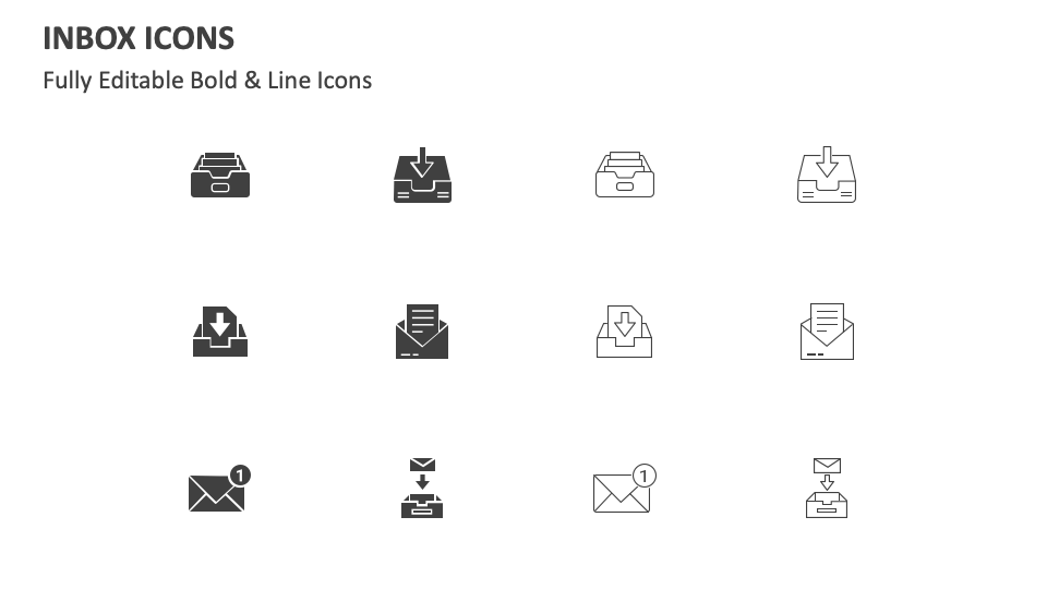 Inbox Icons for Google Slides and PowerPoint