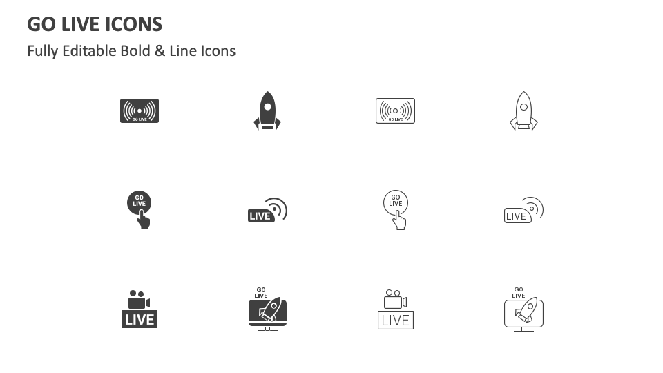 Go Live Icons for Google Slides and PowerPoint