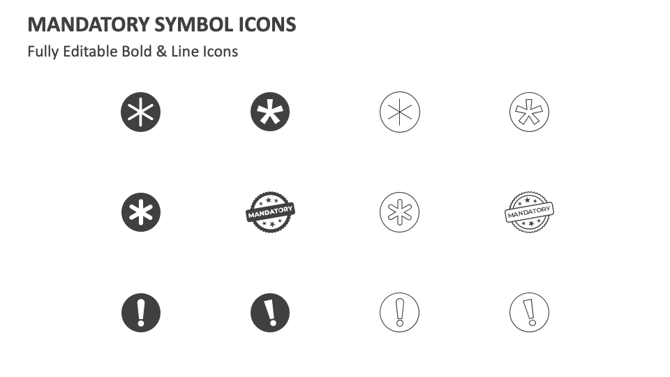 Mandatory Symbol Icons for Google Slides and PowerPoint
