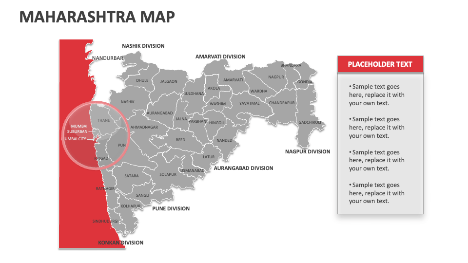 Maharashtra Map for Google Slides and PowerPoint - PPT Slides