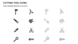 Cutting Tool Icons for Google Slides and PowerPoint