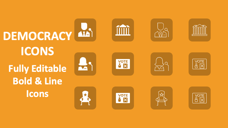 Democracy Icons for Google Slides and PowerPoint