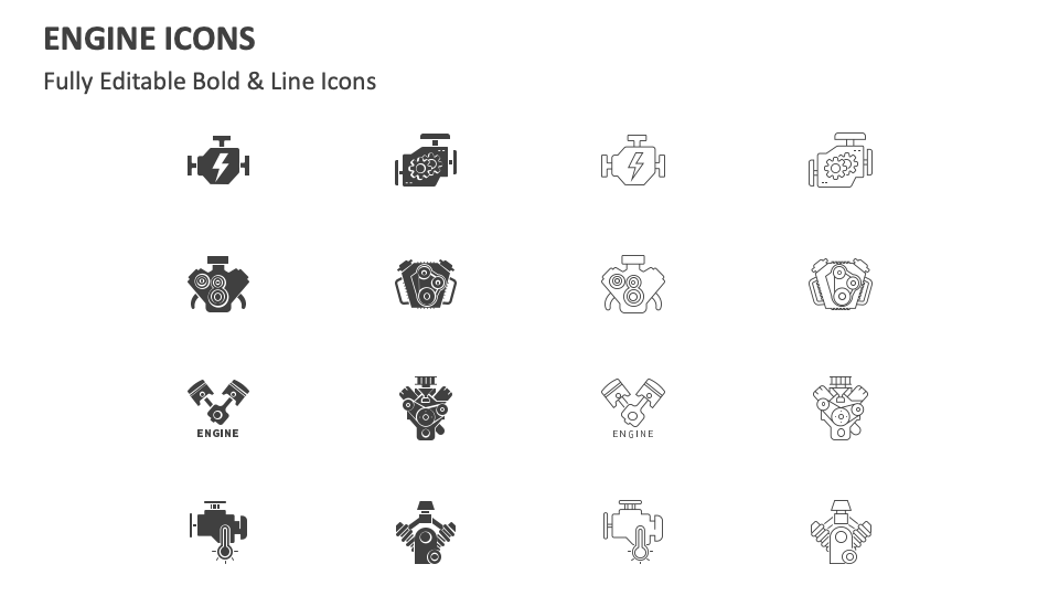 Engine Icons for Google Slides and PowerPoint