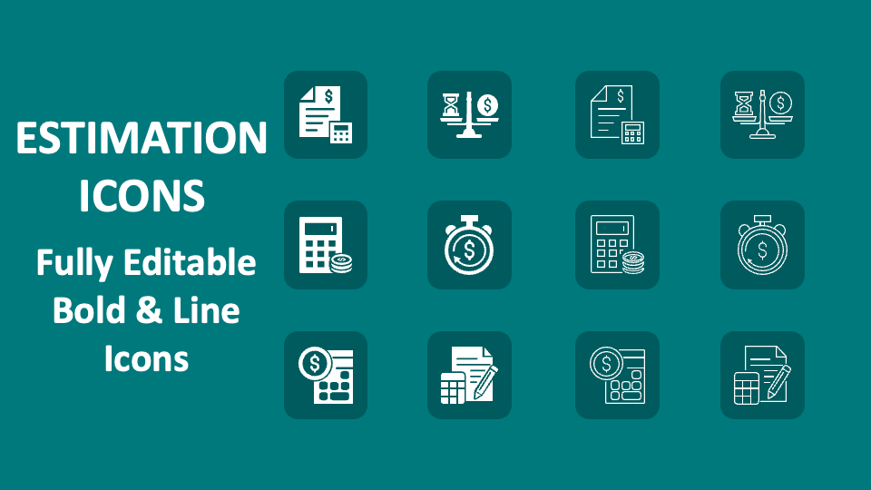 Estimation Icons for Google Slides and PowerPoint