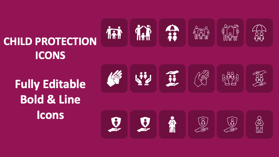 Child Protection Icons for Google Slides and PowerPoint