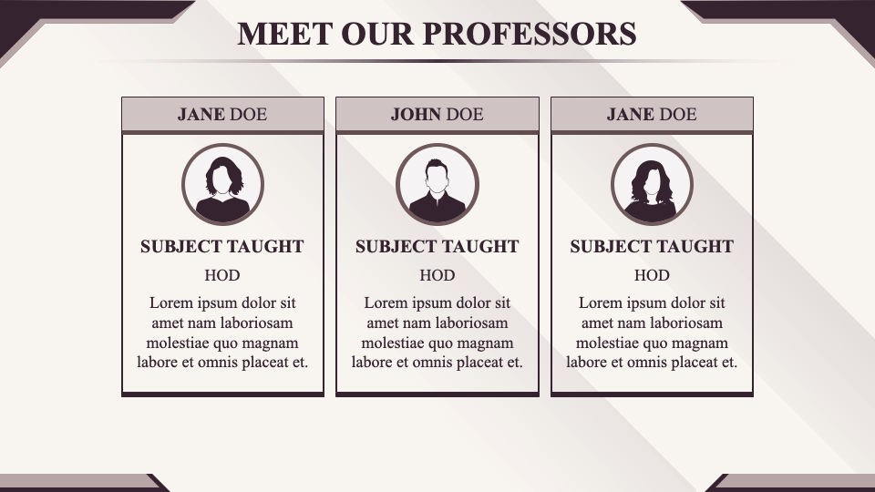 Free Meet Our Professors Presentation Template for Google Slides and ...