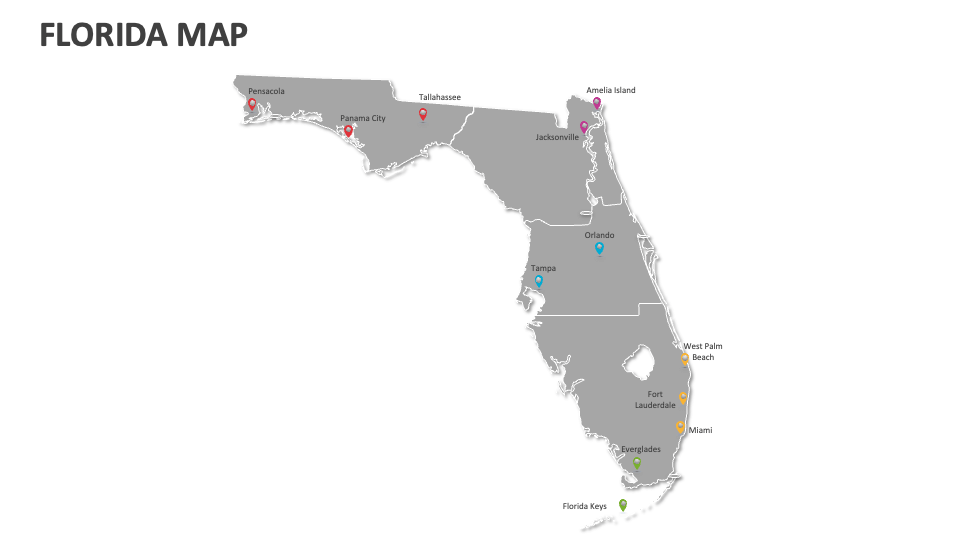 Florida Map for Google Slides and PowerPoint - PPT Slides