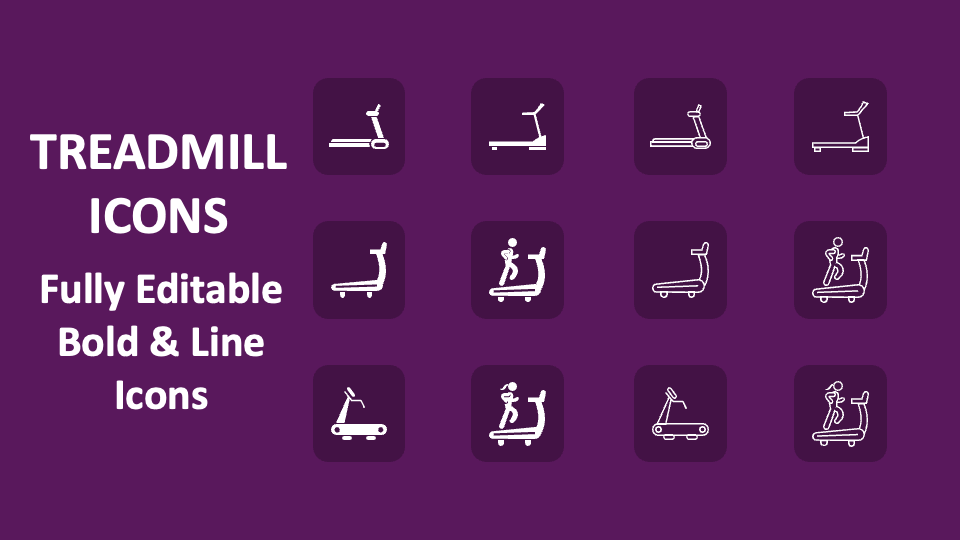 Treadmill Icons for Google Slides and PowerPoint