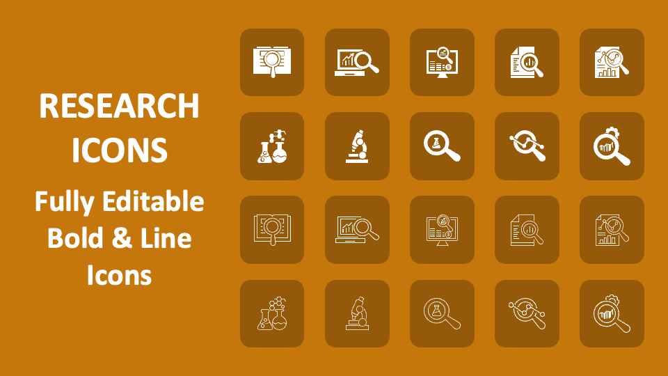 Research Icons for Google Slides and PowerPoint